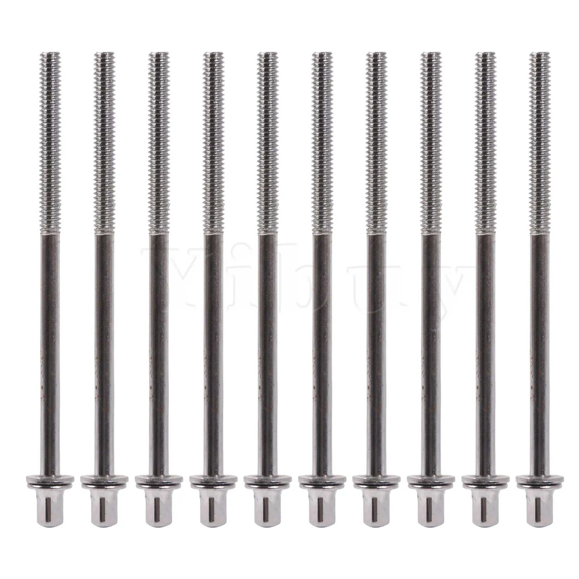 Yibuy-10-Pcs-Drum-Parts-Tension-Screws-Rods-1-5-Inch-Thread-100mm-with ...