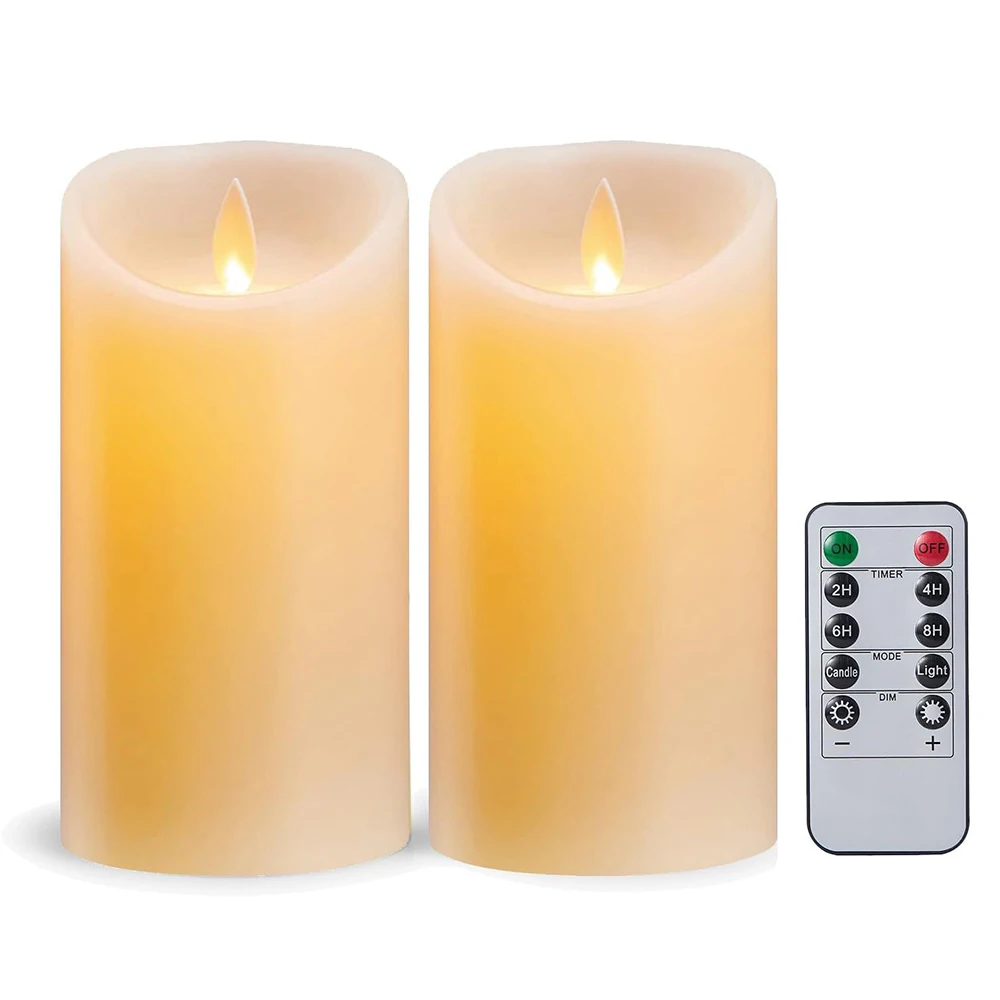 2PCS-LED-Electronic-Candle-Light-Creative-Flameless-Candle-with-Remote ...