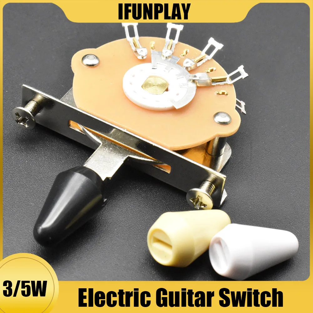 Electric-Guitar-3-Way-or-5-Way-Pickup-Selector-Switch-with-Black-White ...