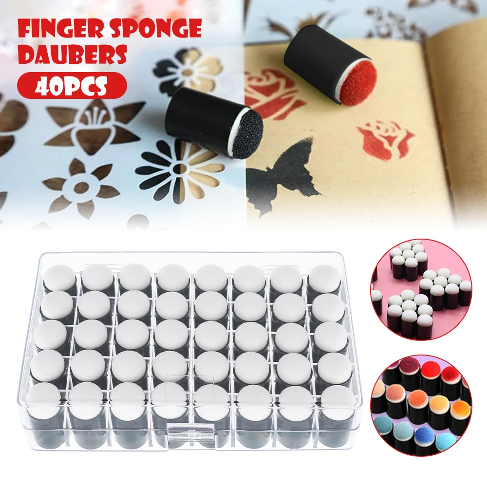 40Pcs-Set-Child-Finger-Sponge-Daubers-Paint-Ink-Pads-Stamping-Brush-Handmade-DIY-Craft ...