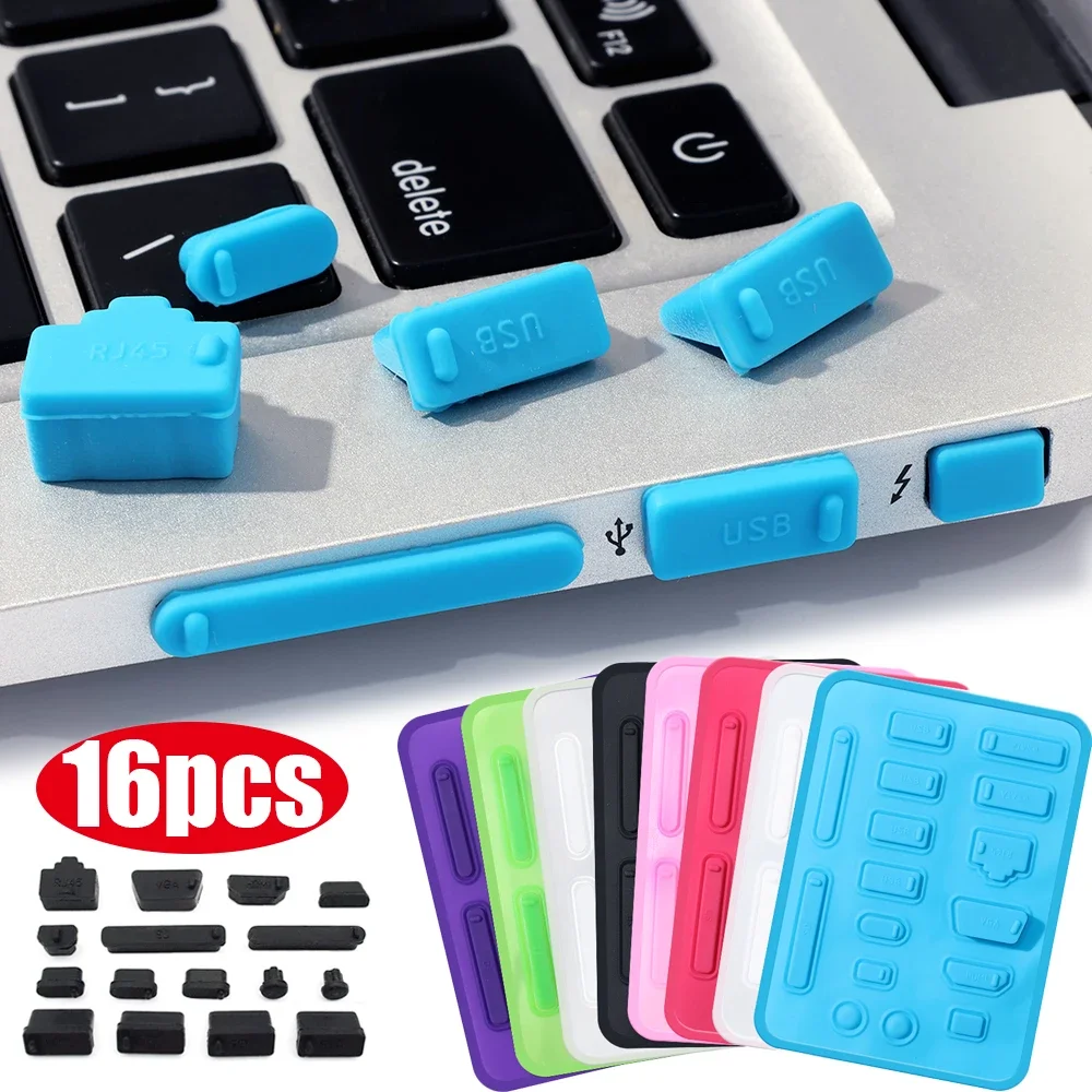 16PCS-Silicone-General-Computer-Anti-dust-Plugs-Dust-Stoppers-Laptop ...