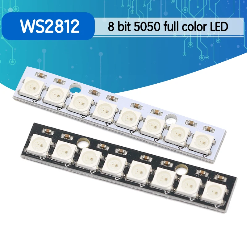 Módulo de Panel de lámpara LED RGB de 8 canales WS2812 WS2812B WS 2811 ...
