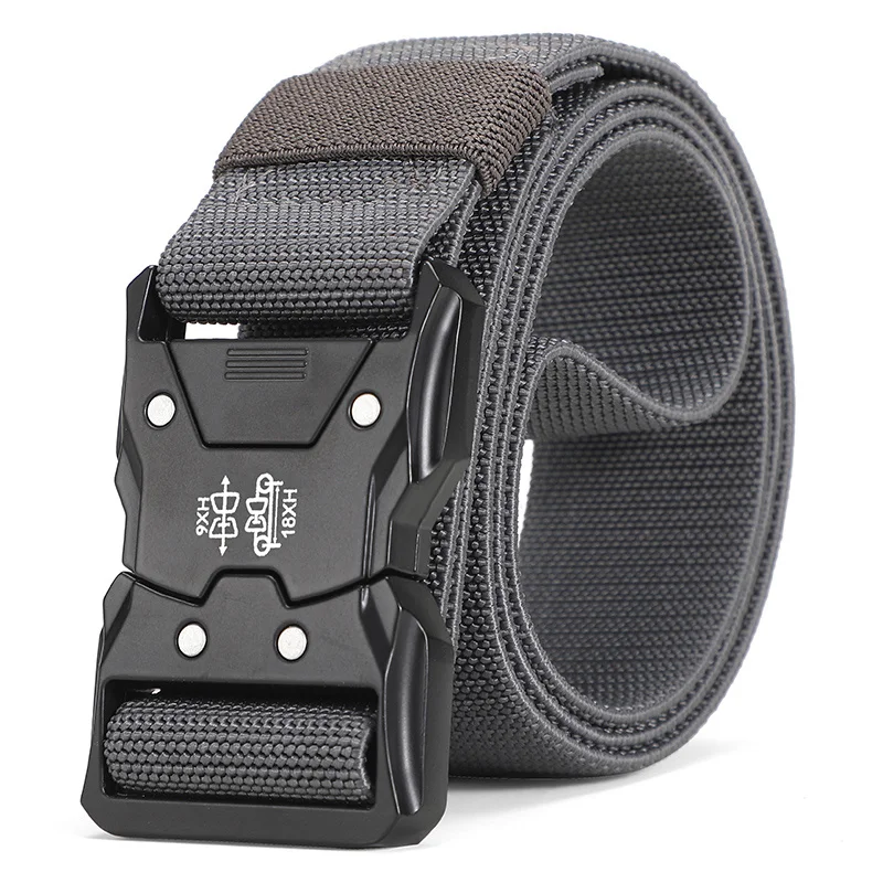 Tactical Belt Metal Buckle Quick Release Elastic Belt Casual Tooling ...