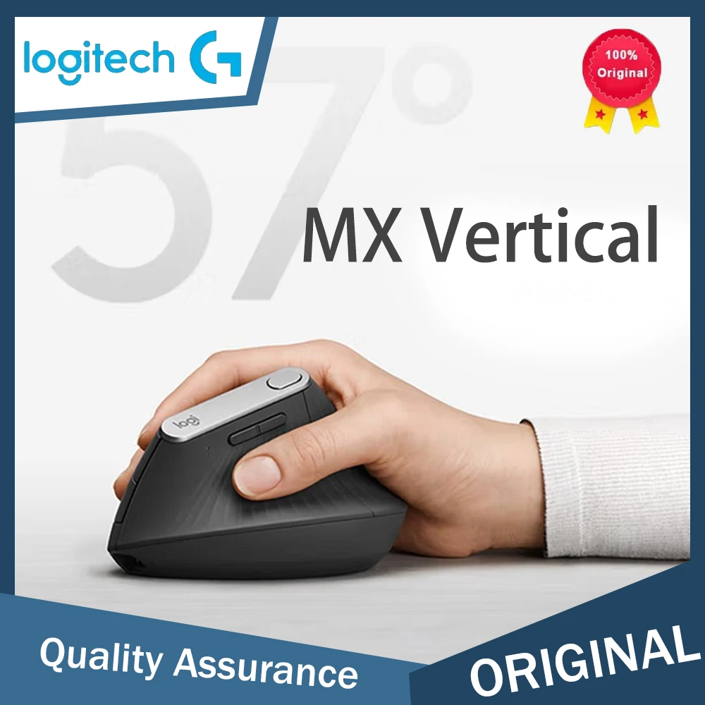 Mouse sem fio vertical Logitech MX – Design ergonômico reduz a tensão ...