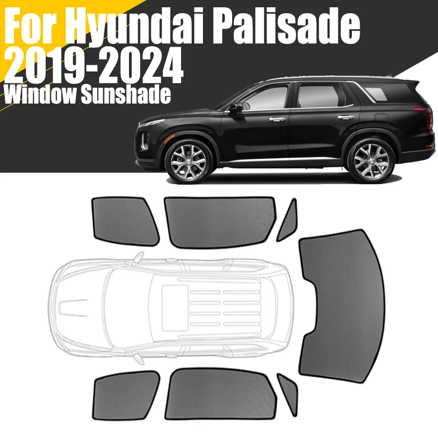 Custom-Magnetic-Car-Window-Sunshade-For-Hyundai-Palisade-2019-2024 ...