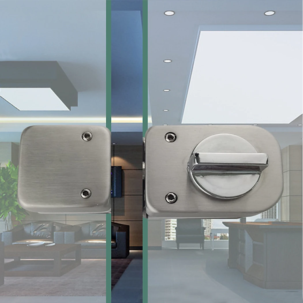 Free Shipping Stainless Steel Glass Door Lock for Double Door Bathroom ...