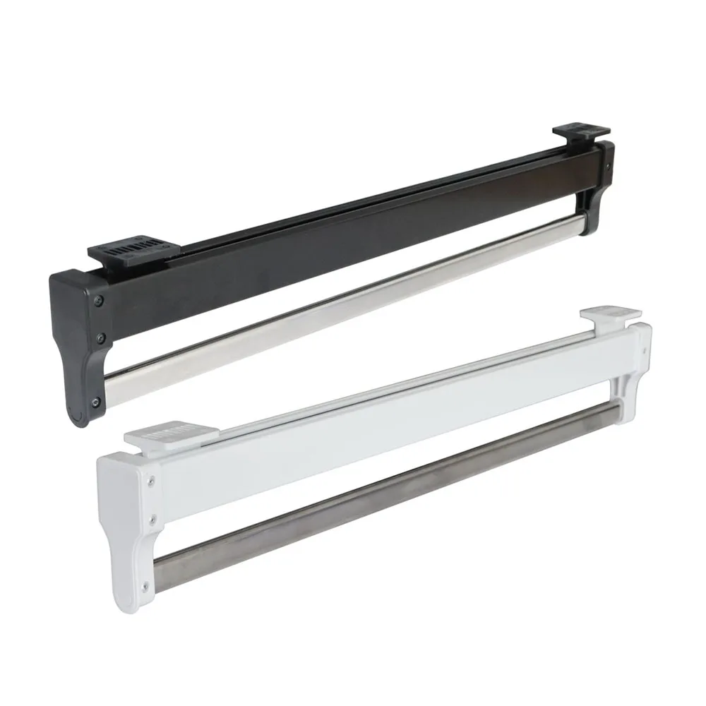 Heavy Duty Pull-Out Closet Valet Rod Adjustable Wardrobe Clothing Rail ...