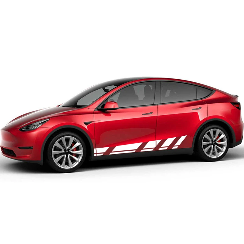 2 PCs Door Side Stripes Body Decal Vinyl Stickers for Tesla Model Y ...