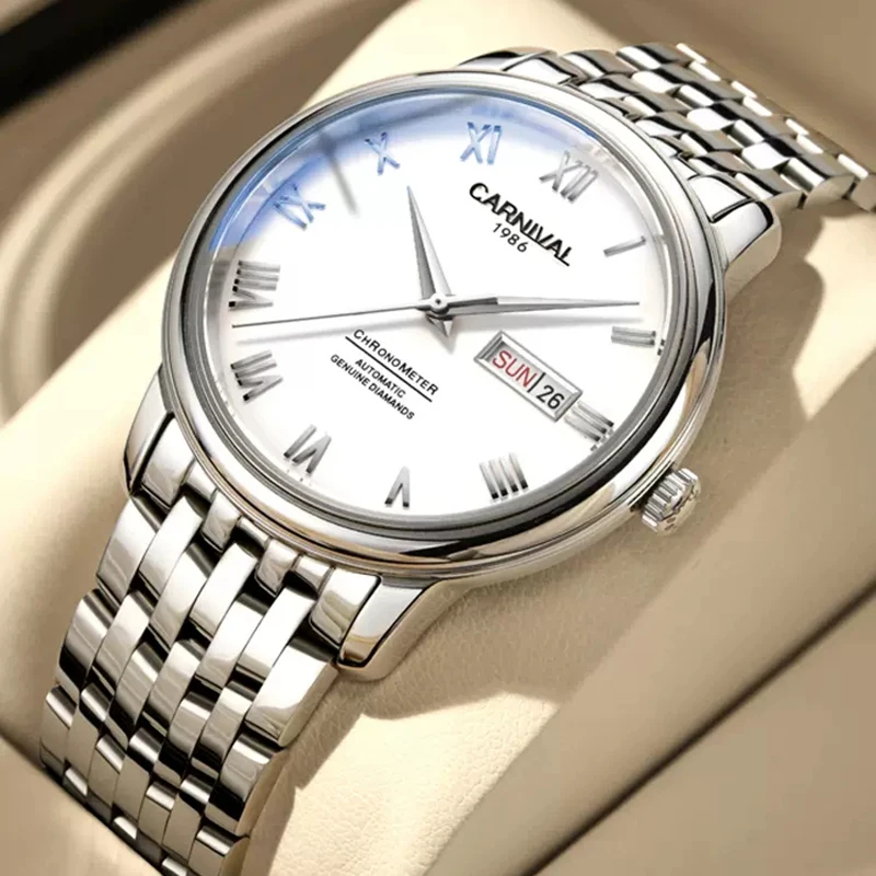 Carnival-Reloj-mec-nico-autom-tico-de-acero-inoxidable-para-Hombre-cron ...