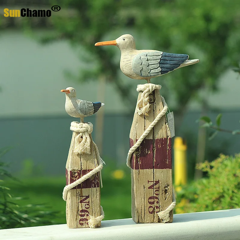 Mediterranean Sea Birds Seagull Sculpture Micro Landscaping Home ...
