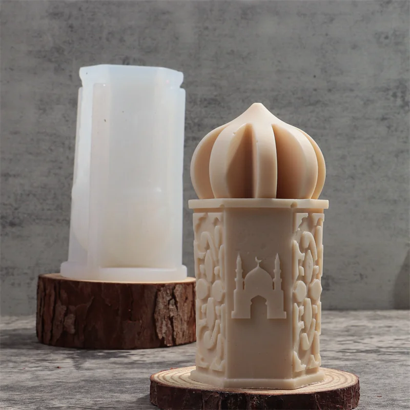 3D Castle Silicone Candle Mould DIY European Church Building Soap ...