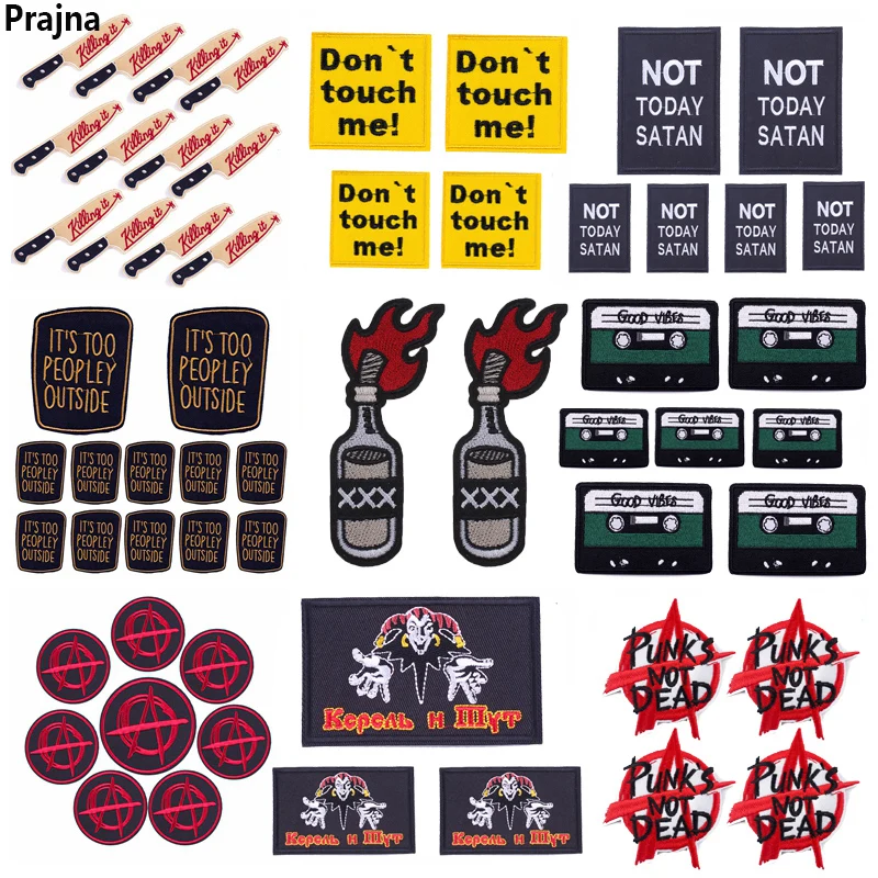 10PCS-lots-Jacket-Jeans-Embroidered-Patches-On-Clothes-DIY-Punk-Rock ...