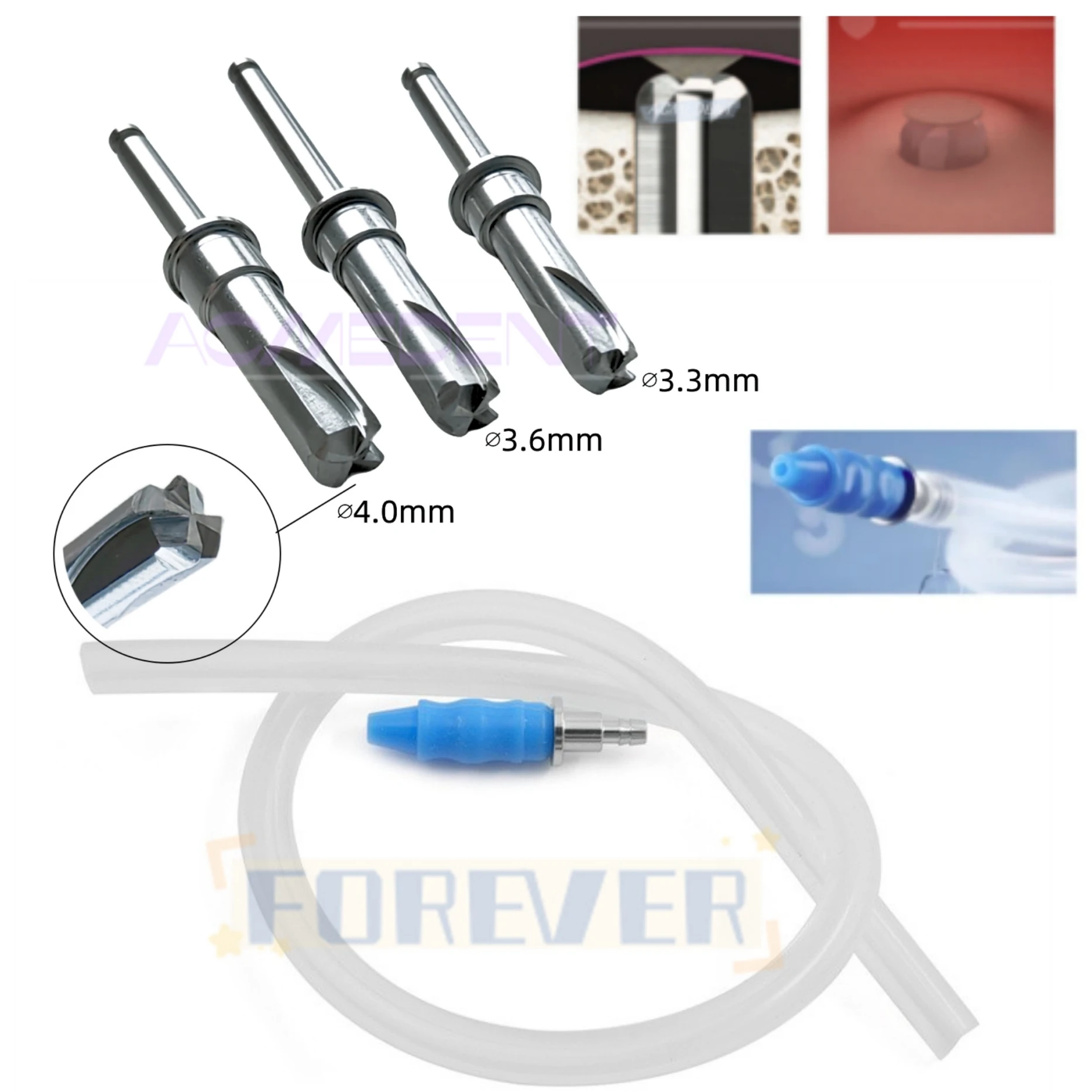 Dental Membrane Lifter Drills Implant Hydraulic Tips With Water Pipe ...