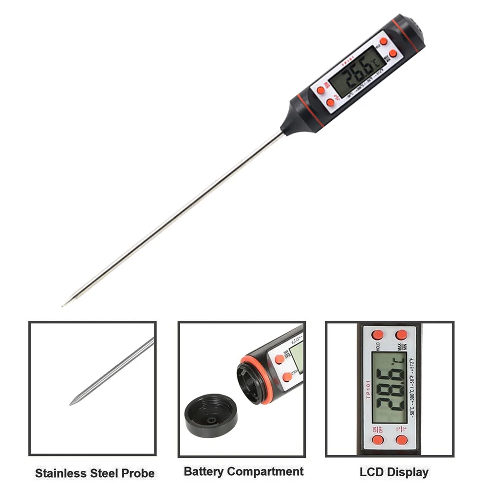 Professional-Digital-Kitchen-Meat-Thermometer-Barbecue-Water-Oil ...