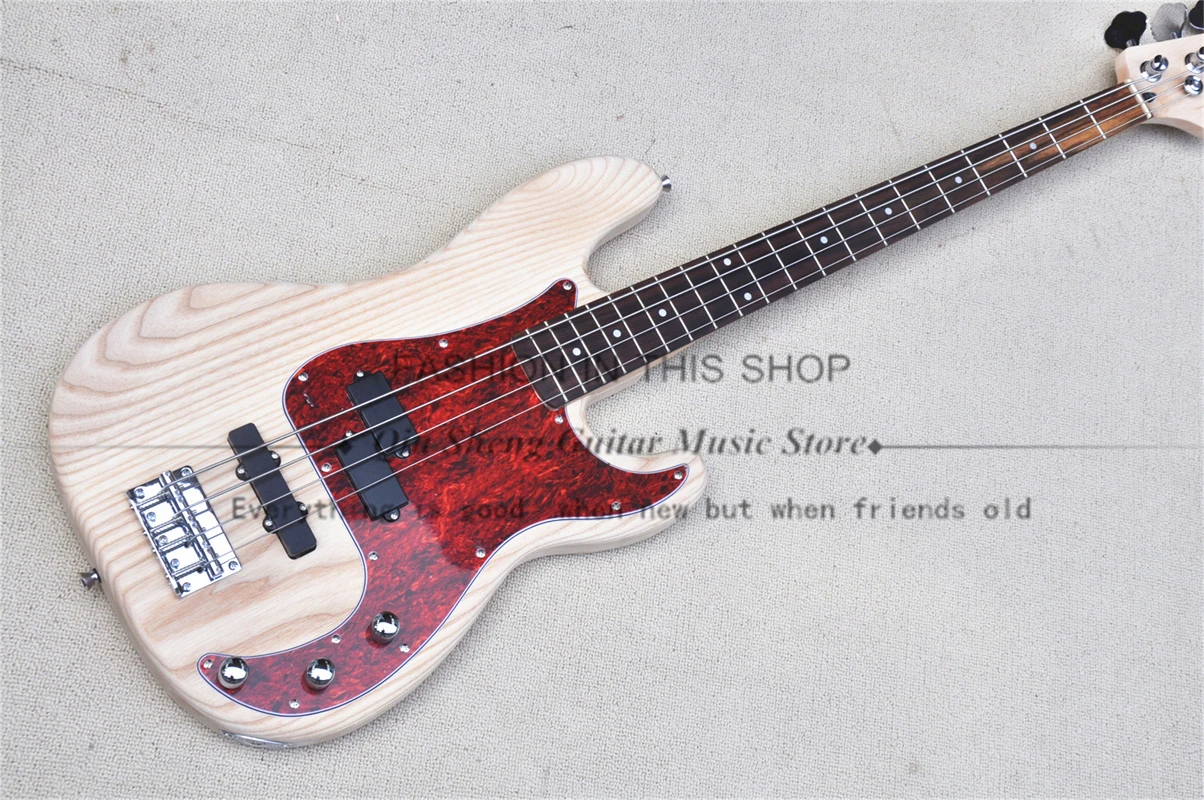 4-String-Electric-Guitar-Bass-Natural-Wood-Bass-Without-Painted-ASH ...