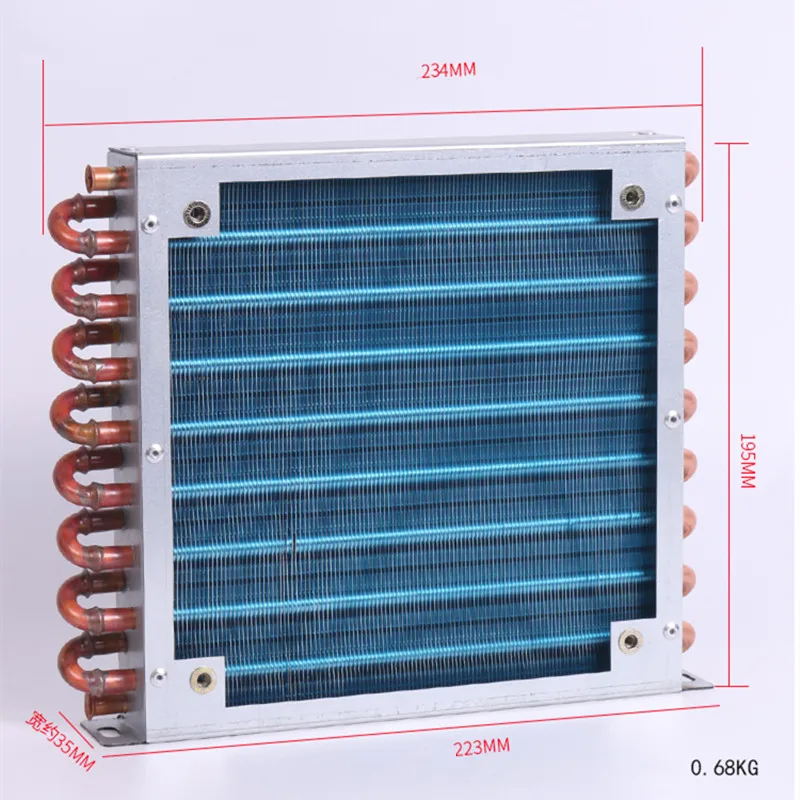Computer DIY Water Fluid Cooler 7mm Copper Pipe Condenser Radiator ...