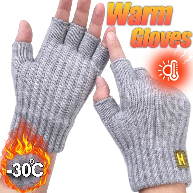 Men-Winter-Fingerless-Gloves-Half-Finger-Writting-Office-Knitted-Alpaca ...