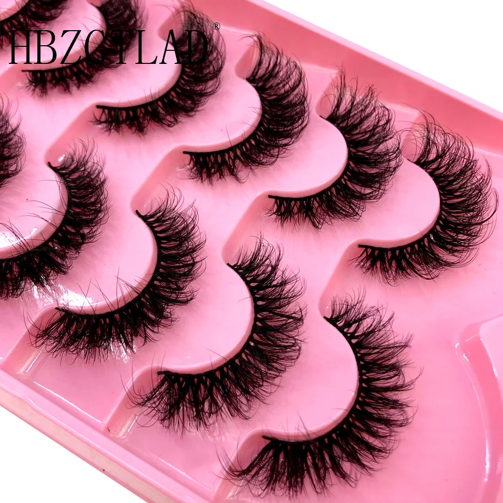 Hbzgtlad 6 Pairs Eyelashes Thick Fluffy Mink Lashes Cruelty Free Short ...