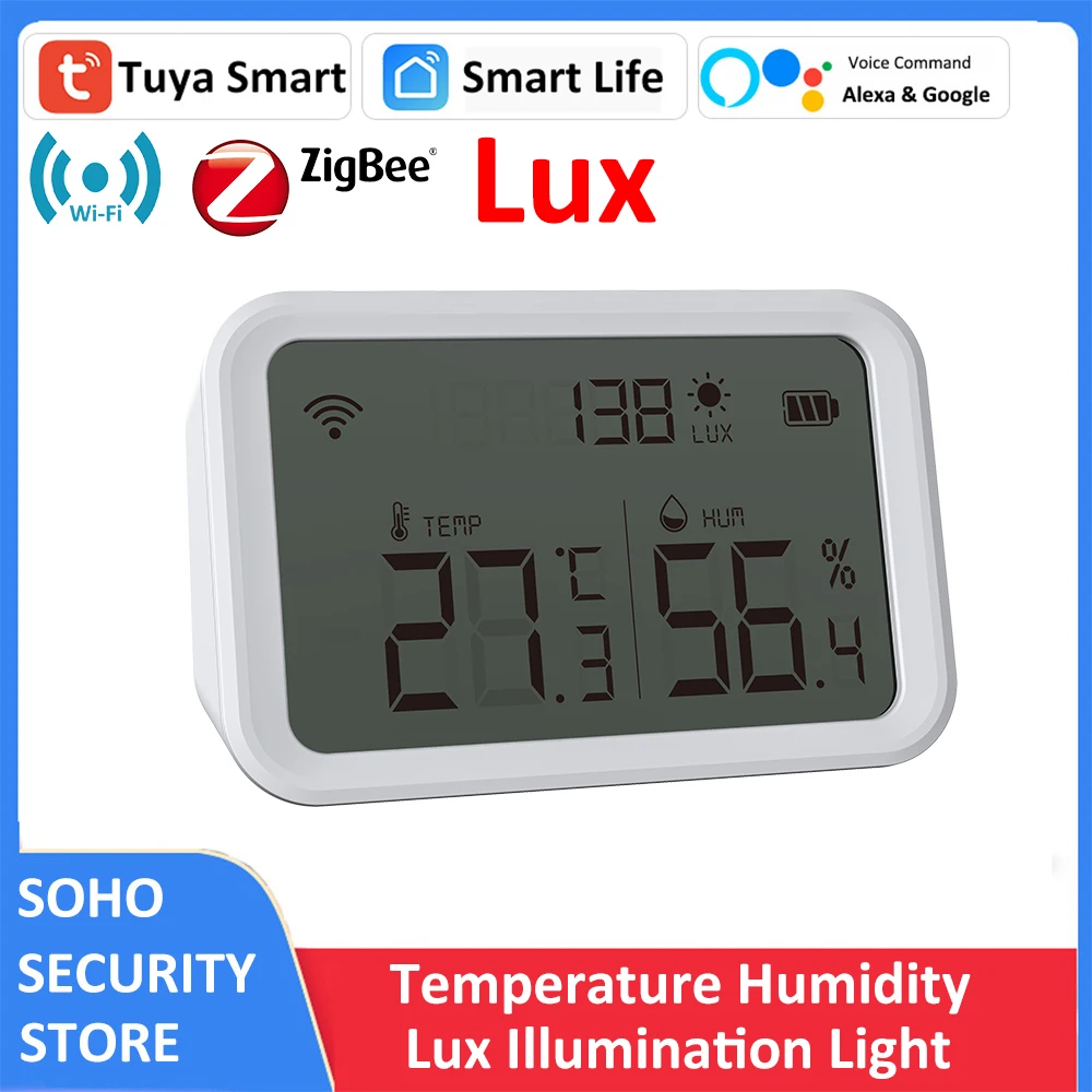 Tuya-WiFi-Zigbee-LCD-temperatura-humedad-Sensor-Lux-Detector-de-luz ...