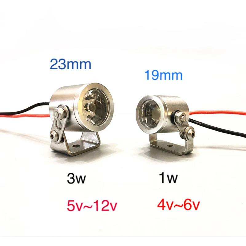 LED RC Model Car Light 1W/3W Spotlight with Bracket for 1/10 RC Crawler Car Traxxas TRX4 ...