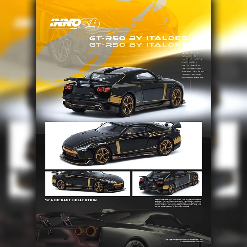 INNO 1:64 GTR R50 ITALDESIGN Black Diecast Diorama Car Model Collection ...