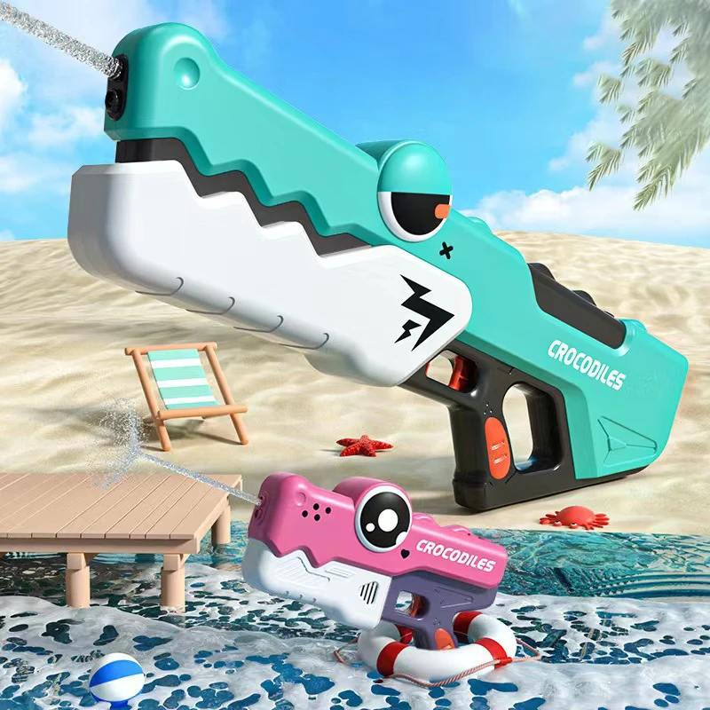NEW-Electric-Water-Gun-Cartoon-Crocodile-Powerful-Water-Blaster ...