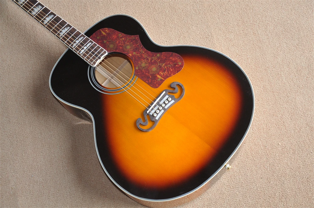 solid spruce top jumbo body guitar 43 inches sunburst j200 acoustic ...