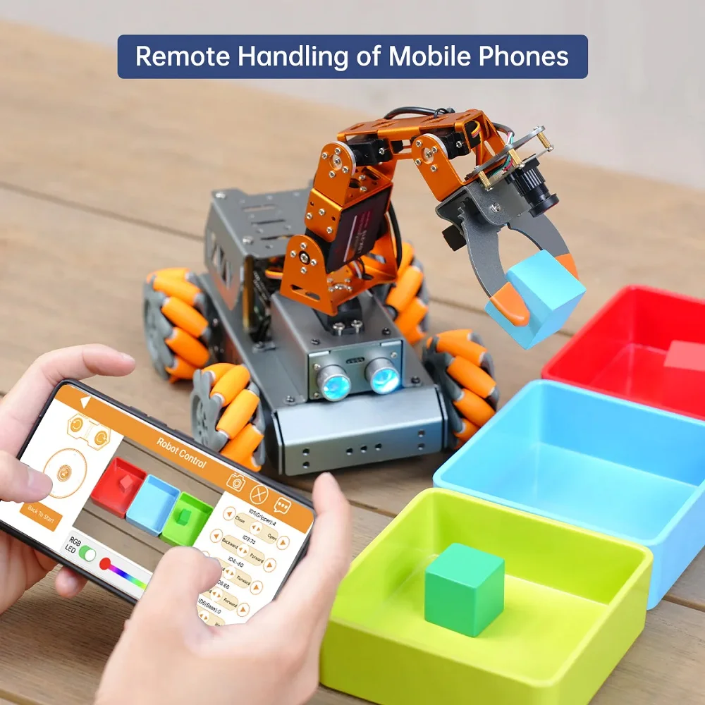 Hiwonder MasterPi AI Vision Robot Arm Mecanum Wheels Car, alimentado por Raspberry Pi Open ...