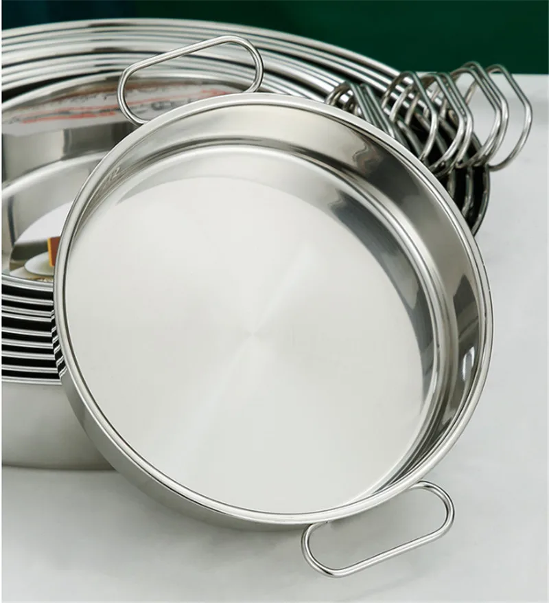 304 Stainless Steel Basin Fruit Food Storage Tray | Round Deep Tray ...