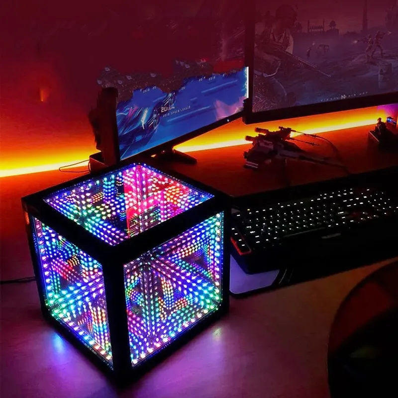 New-Fashion-Colorful-LED-Luminous-Crystal-Cube-Night-Light-RGB-3D-Magic ...