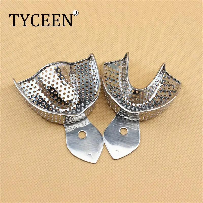2Pcs-set-Dental-Impression-Tray-Stainless-Steel-Autoclavable-Upper ...