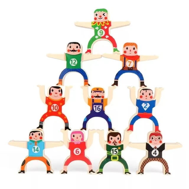 Wooden Stacking DIY Balance Building Blocks Board Stacking High Blocks ...