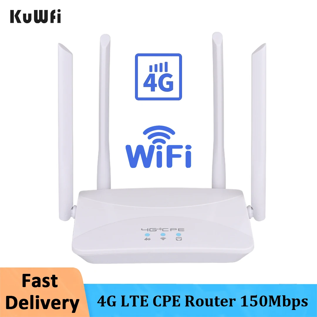 KuWFi 4G WiFi Router Wireless LTE CPE Router SIM Card Slot Rj45 3G 4G ...