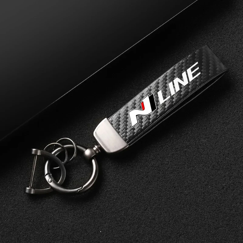 Car-Key-Chains-KeyChain-Leather-Carbon-Fiber-for-Hyundai-N-LINE-NLINE ...