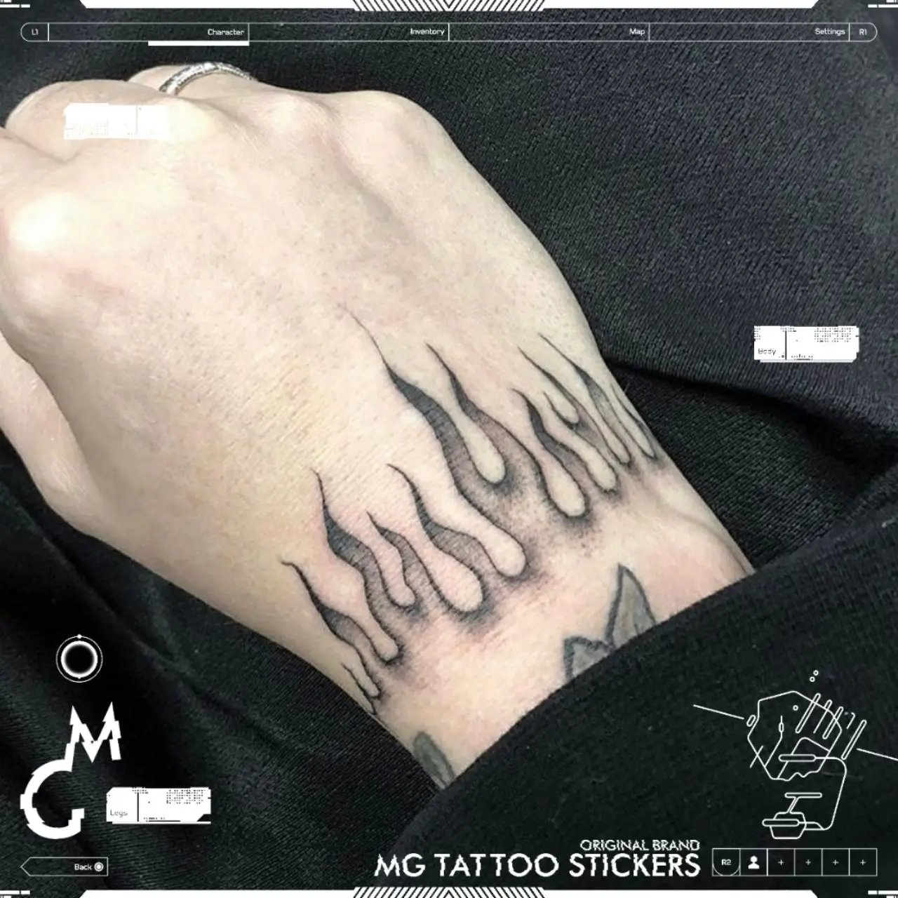 Flame Wrist Tattoos For Men