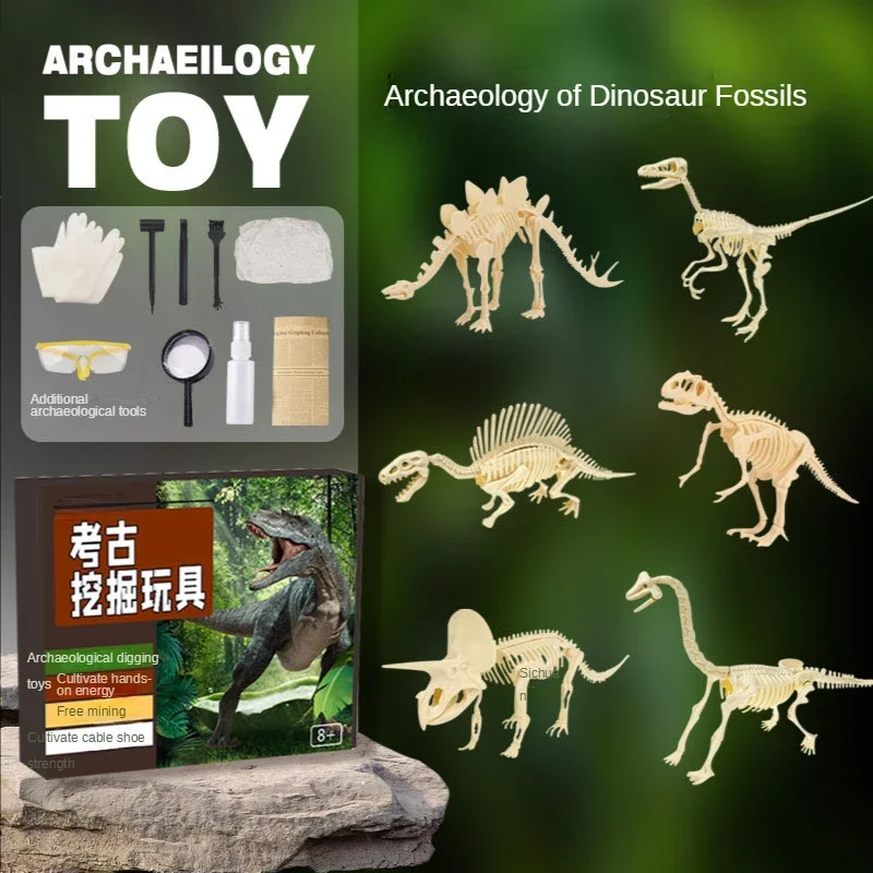 Children-DIY-Digging-ExcavationToys-Dinosaur-Fossils-Colorful-Gemstone ...