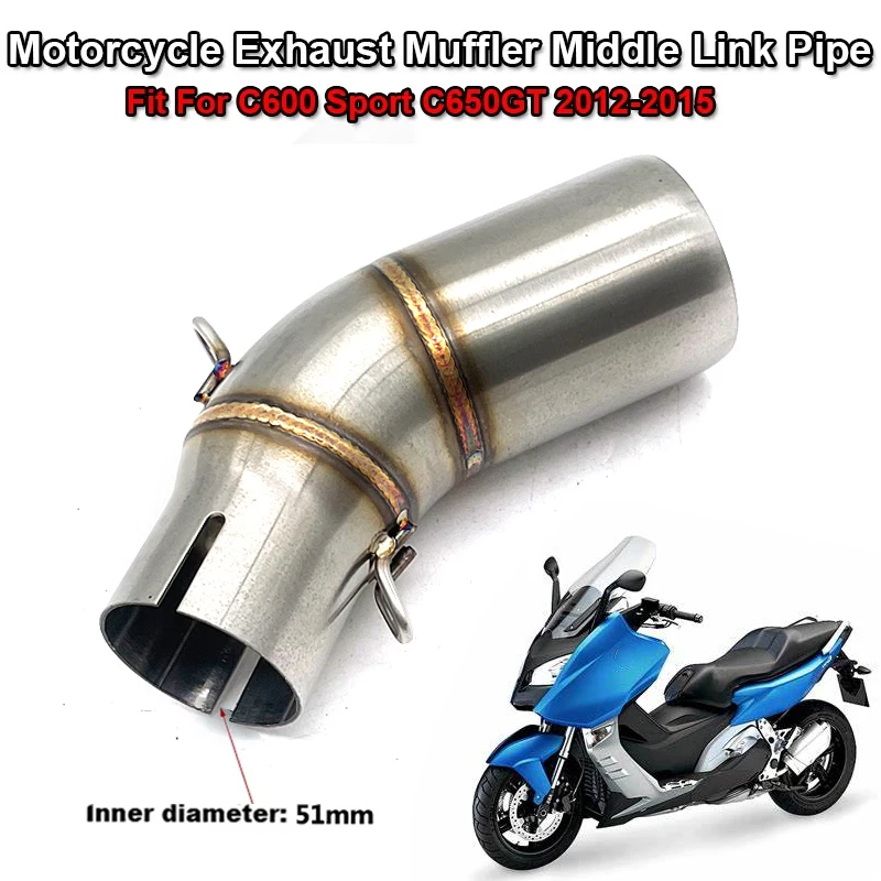Slip On Motorcycle Exhaust Escape Systems Mid Link Pipe Connect Muffler ...