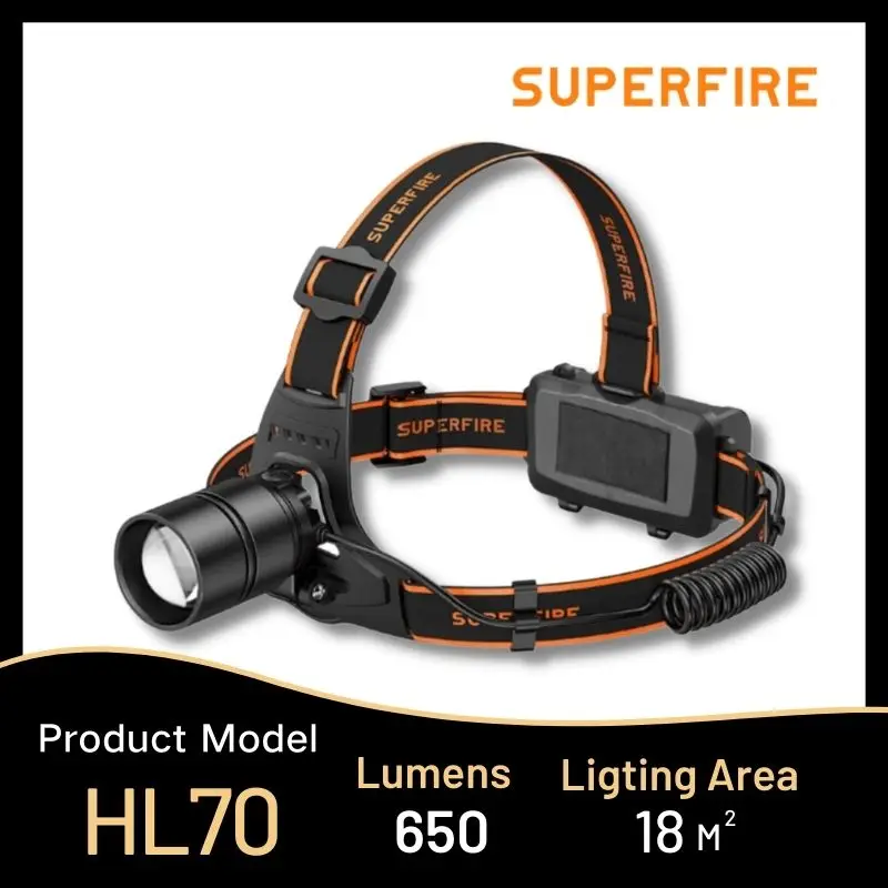 Supfire Hl70 P50 Poderoso Led Zoomable Farol 500 Lumens Farol ...