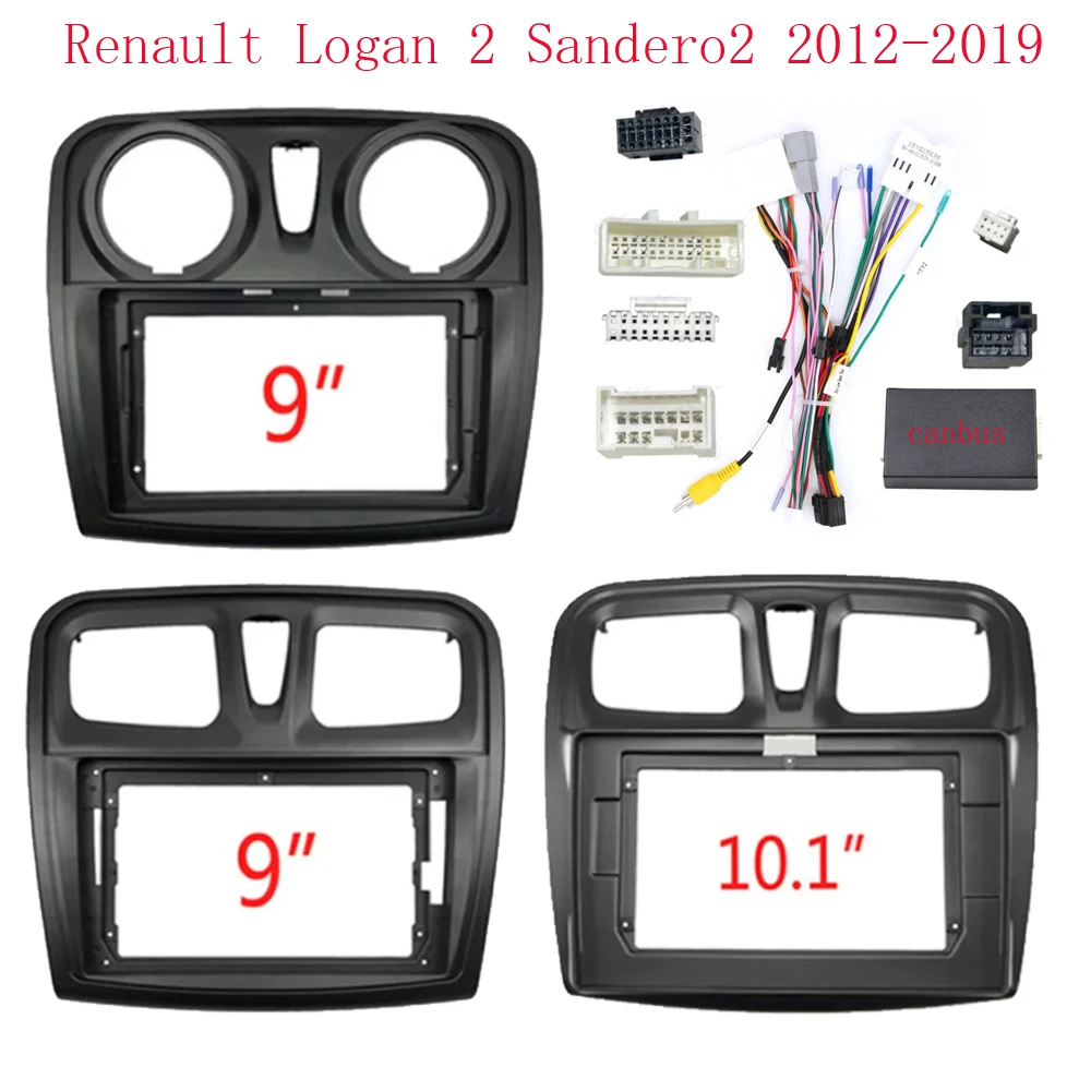 For 2015-2018 RENAULT SANDERO LOGAN 9INCH 2 Din Car Android frame Kit ...