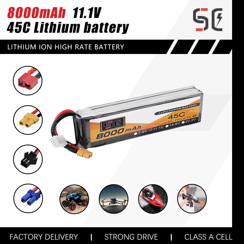 Customized-high-rate-battery-pack-8000mAh-11-1V-45C-airplane-model ...