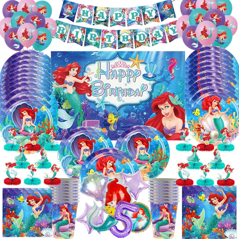 A-Pequena-Sereia-Princesa-Ariel-Lou-a-Set-Decora-es-de-Anivers-rio ...