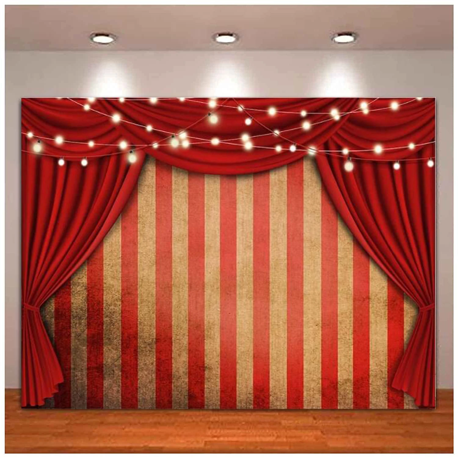 Photography Backdrop Creepy Halloween Circus Carnival Red Stripes ...