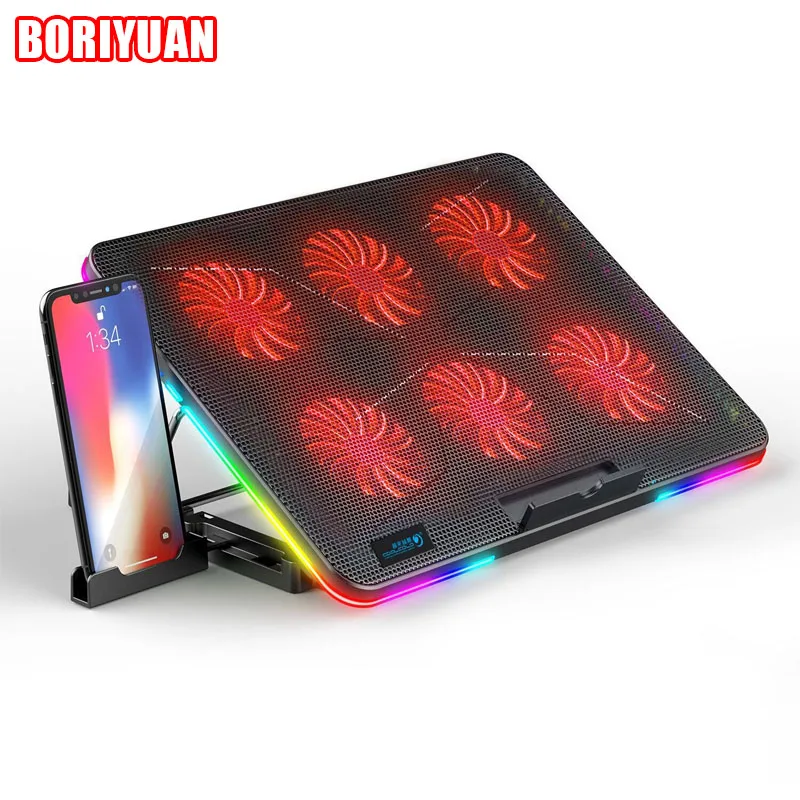 17-Inch-Gaming-Laptop-Radiator-Cooler-Laptop-Cooling-Pads-Six-Fan-Led ...