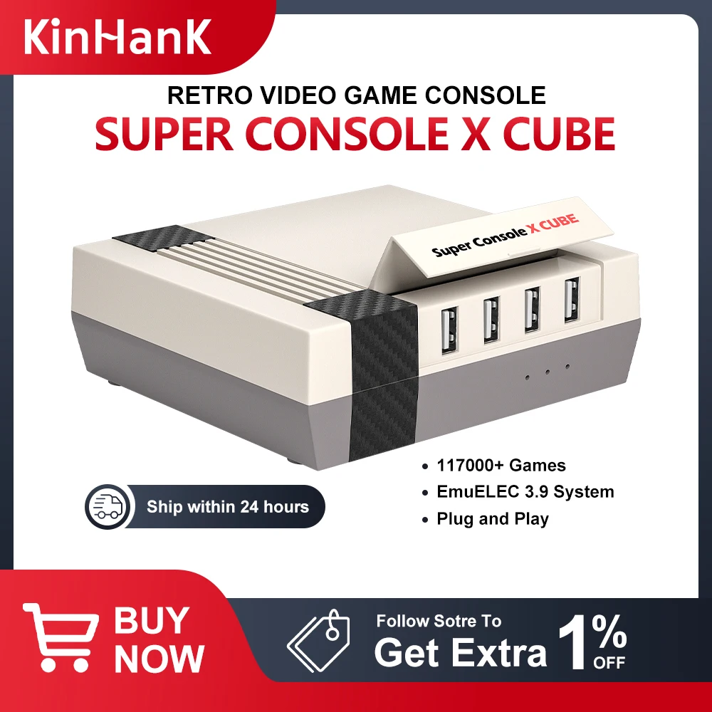 Game Console Kinhank Super X Cube Retro Video Game Console 117000 Games ...