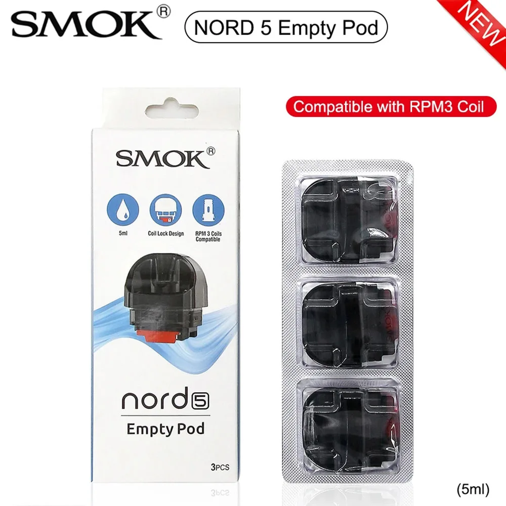 Original-SMOK-Nord-5-Pod-Empty-Cartridge-5ml-Atomizer-Vape-Fit-RPM-3 ...