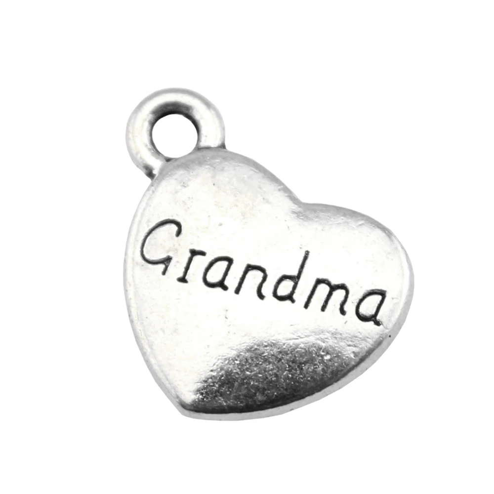 WYSIWYG-10pcs-15x18mm-Double-Sided-Grandma-Heart-Charms-Family-Heart ...