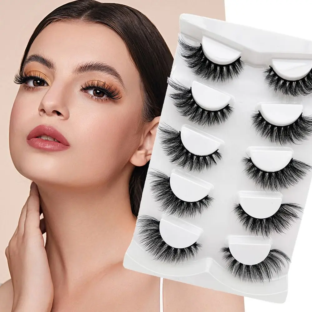 5Pairs-Manga-False-Eyelashes-Cosplay-3D-Faux-Mink-L-Curl-Mimic-Lashes ...