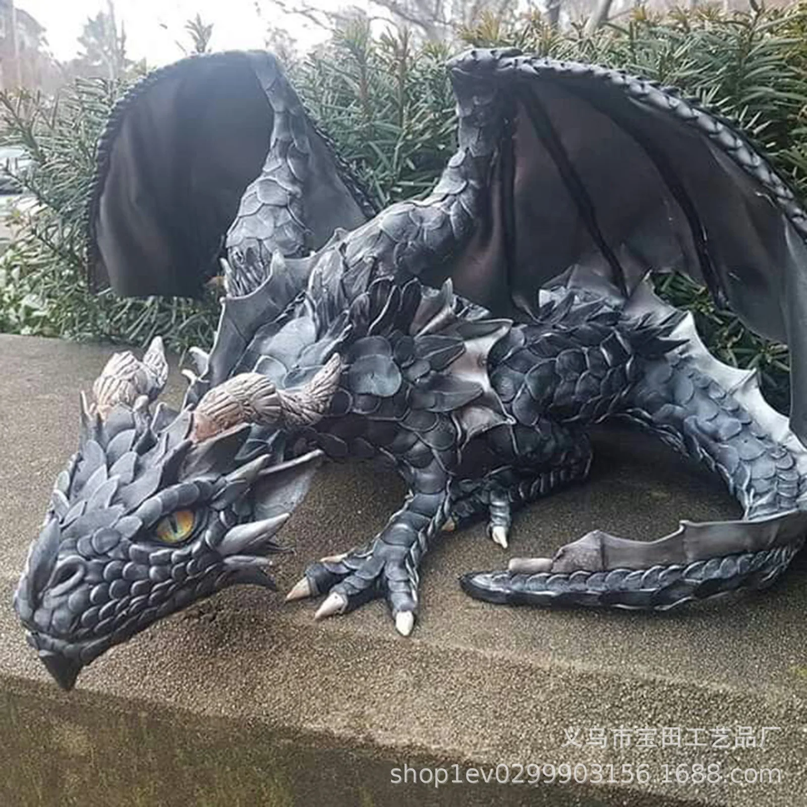 Garden-Outdoor-Gothic-Dragon-Squat-Dragon-Crouching-Dragon-Resin ...