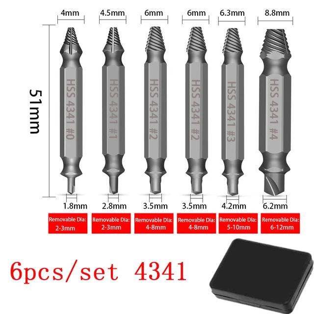 HSS Damaged Screw Extractor Drill Stripped Screw Extractor Remover Set ...
