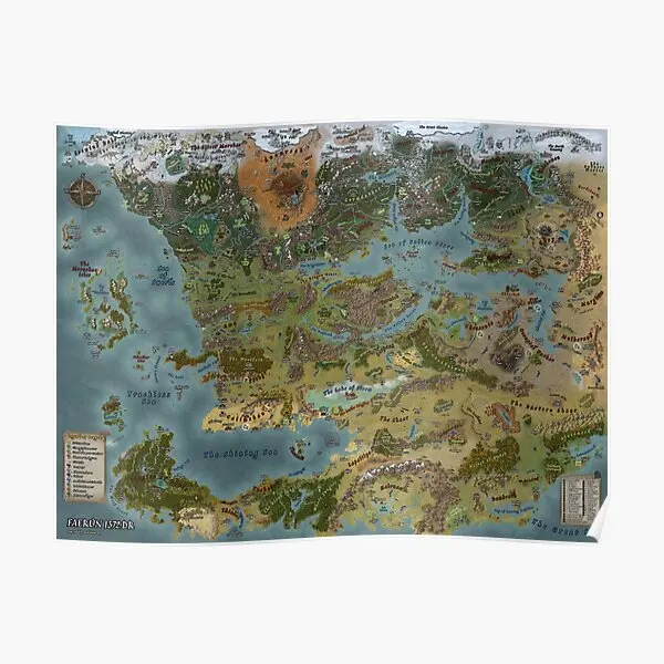 Detailed-Map-Of-The-Forgotten-Realms-Poster-Wall-Print-Art-Room-Modern ...